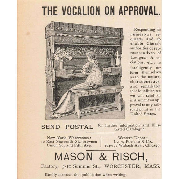 Mason & Risch | Art | Mason Risch Vocalion On Approval Antique Music ...